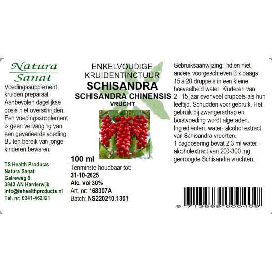 Schisandra chinensis fructus/ Schisandra vrucht tinctuur van Natura ...