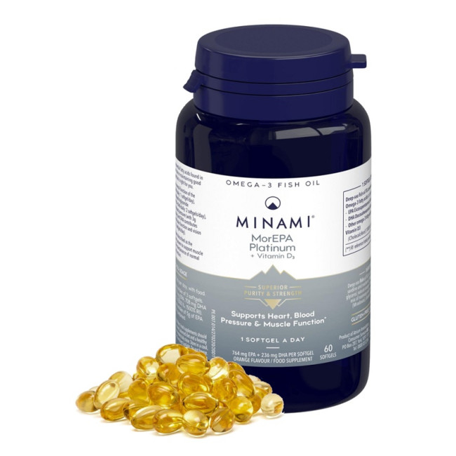 MorEPA Platinum met vitamine D3 (60softgels) van Minami Nutrition