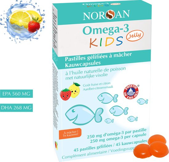 Omega-3 Kids kauwcapsules van Norsan :45 kauwcapsules